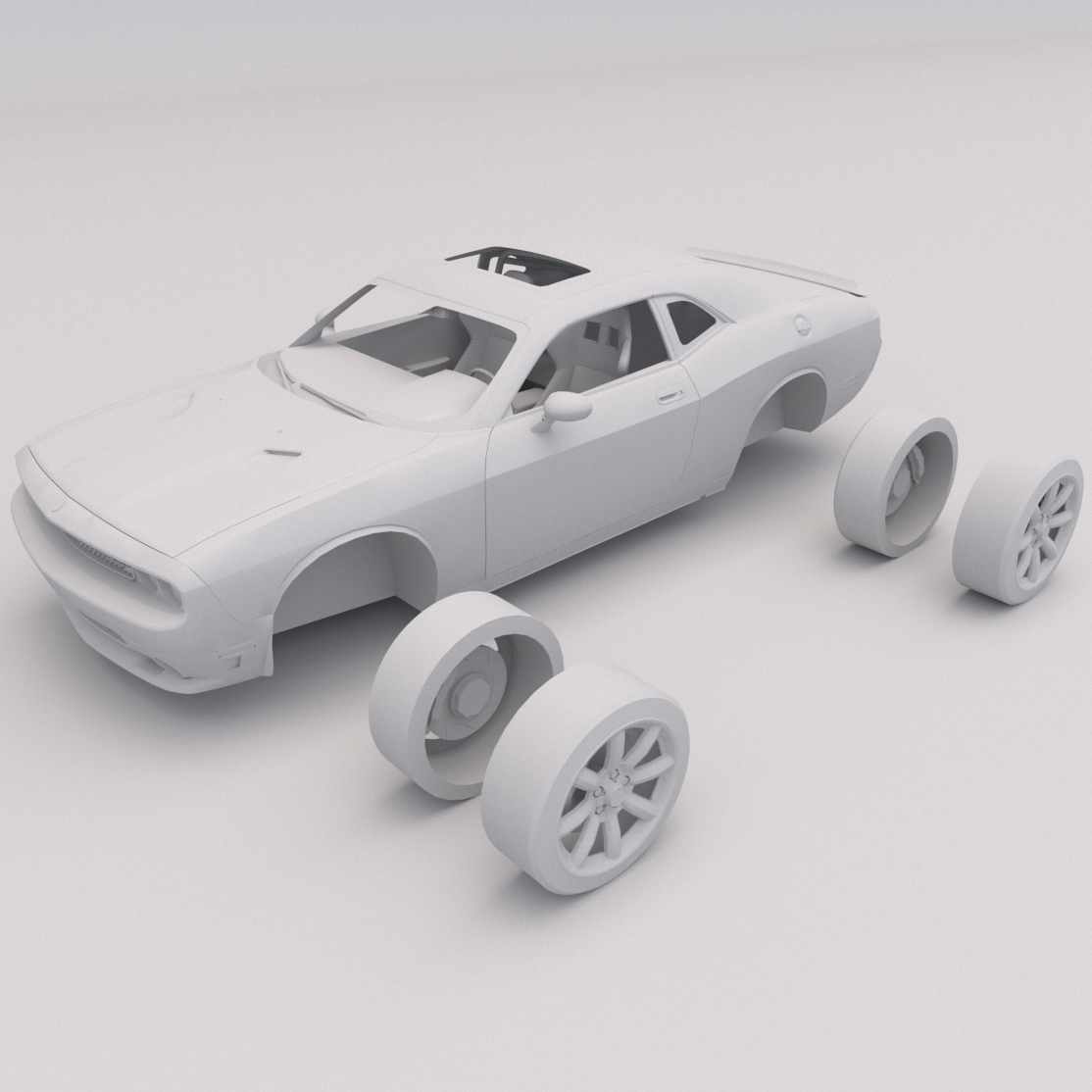 🚗 Dodge Challenger PRINTABLE Car 3D Digital STL File・Free 3D File for ...